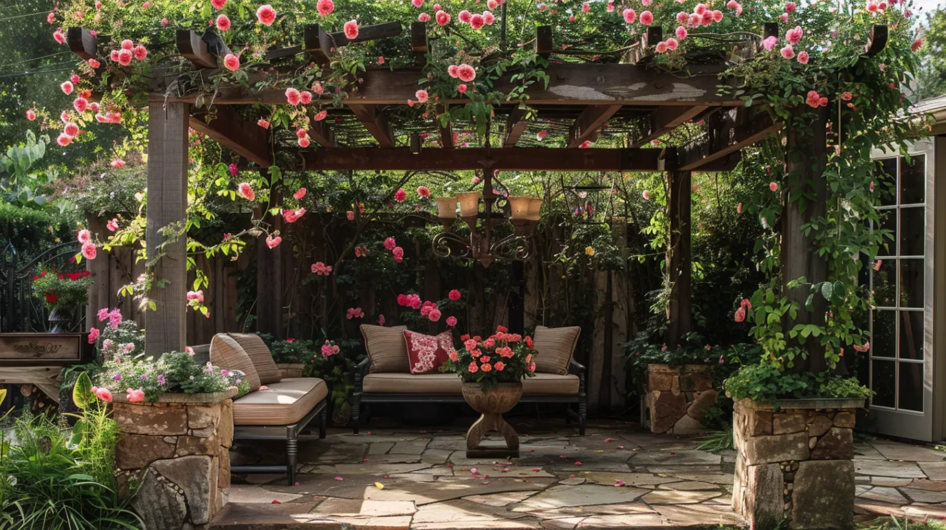25+ Captivating Rustic Pergola Ideas to Create a Charming Escape