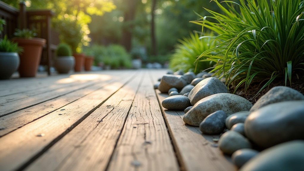 18 Elegant River Rock Landscaping Around Decks That Complete the Look