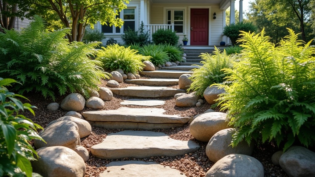 23 Smart River Rock Landscaping on Slopes That Prevent Erosion Beautifully