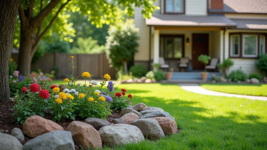 18 Easy River Rock Landscaping Borders That Frame Your Yard Beautifully