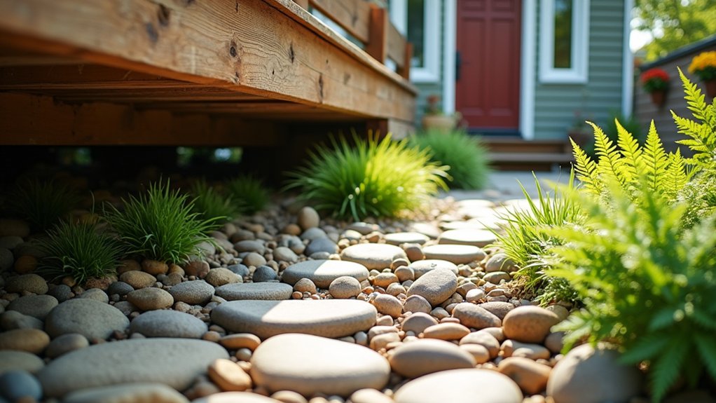 24 Simple River Rock Landscaping Under Decks That Keep Spaces Clean